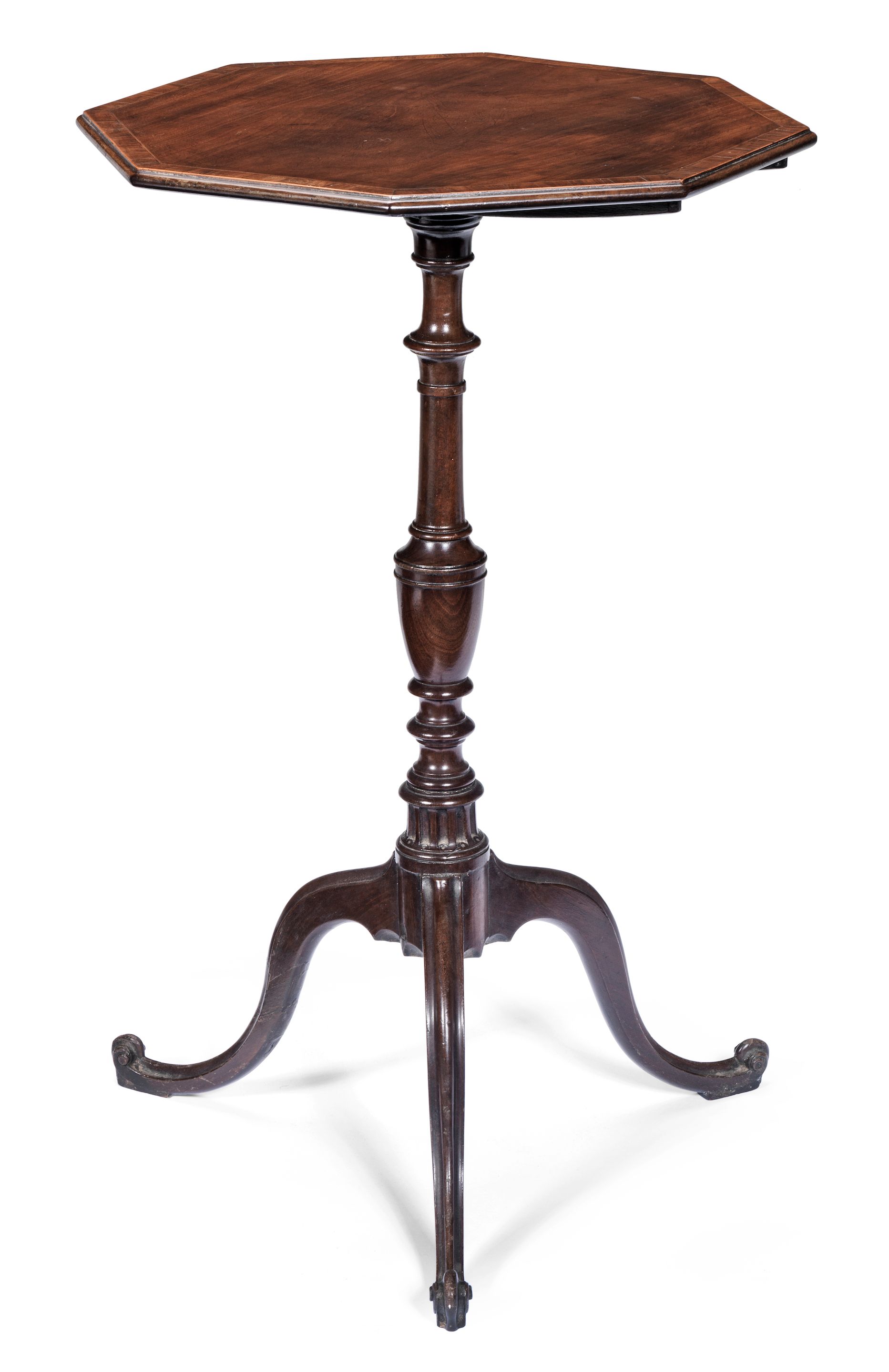 Bonhams : A George III mahogany and kingwood crossbanded octagonal ...