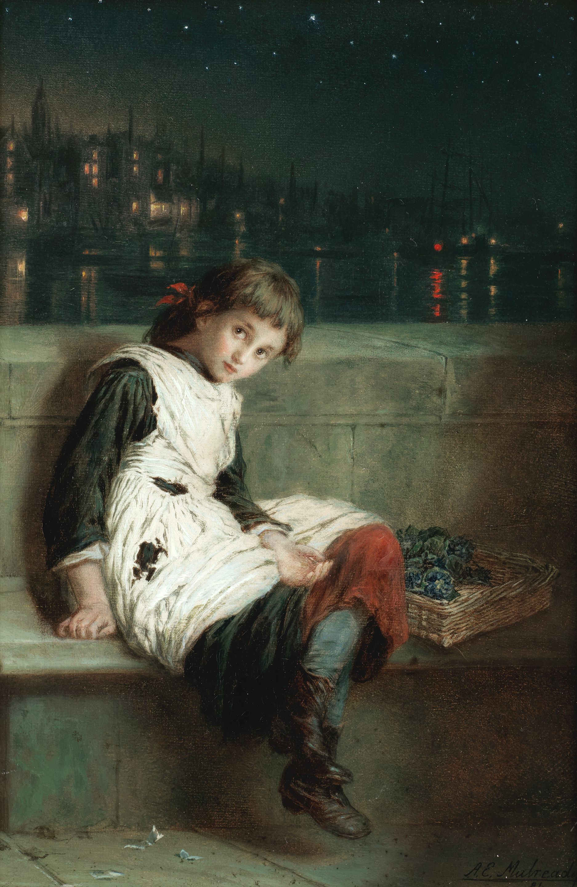 Bonhams : Augustus Edwin Mulready (British, 1844-1905) 'The day is done'