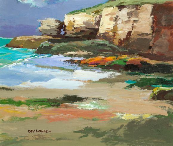 Bonhams : Donald McIntyre (British, 1923-2009) Cliffs, North Cornwall