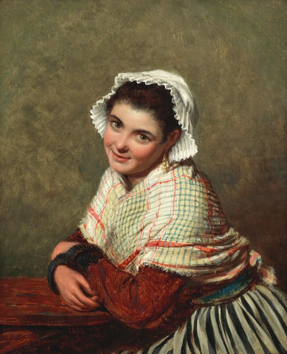 Bonhams : Edwin Thomas Roberts (British, 1840-1917) Portrait of a young ...