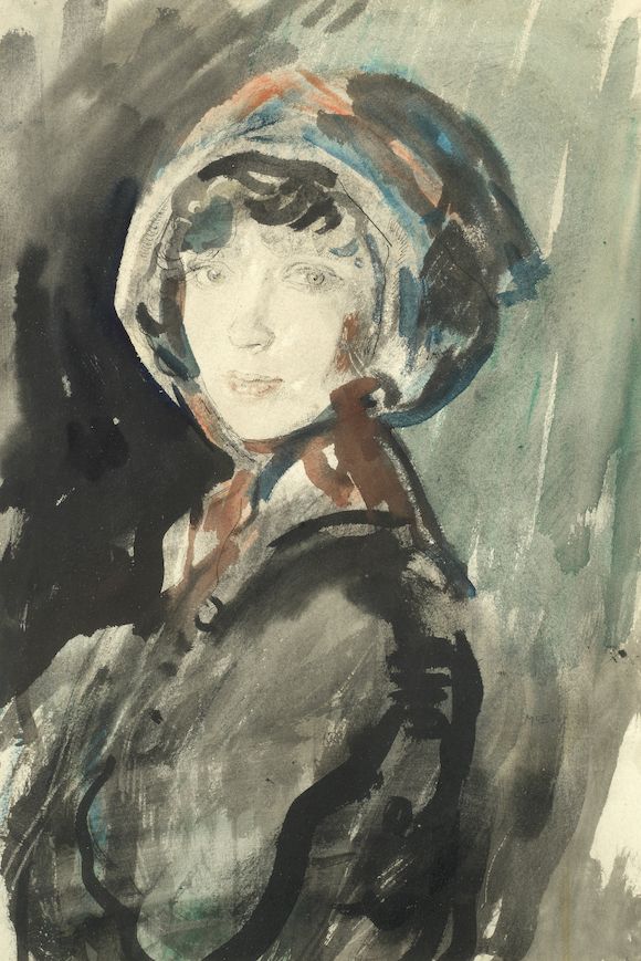 Bonhams : Ambrose McEvoy (British, 1878-1927) Portrait of a lady in a ...