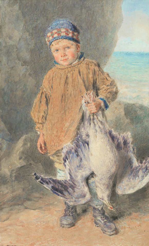 Bonhams : William Henry Hunt, OWS (British, 1790-1864) A young fisher boy