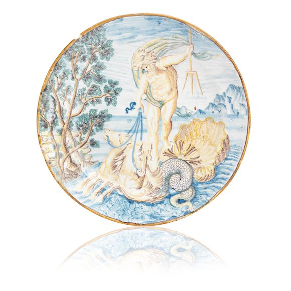 Bonhams : An Italian, Castelli maiolica plate Circa 1750
