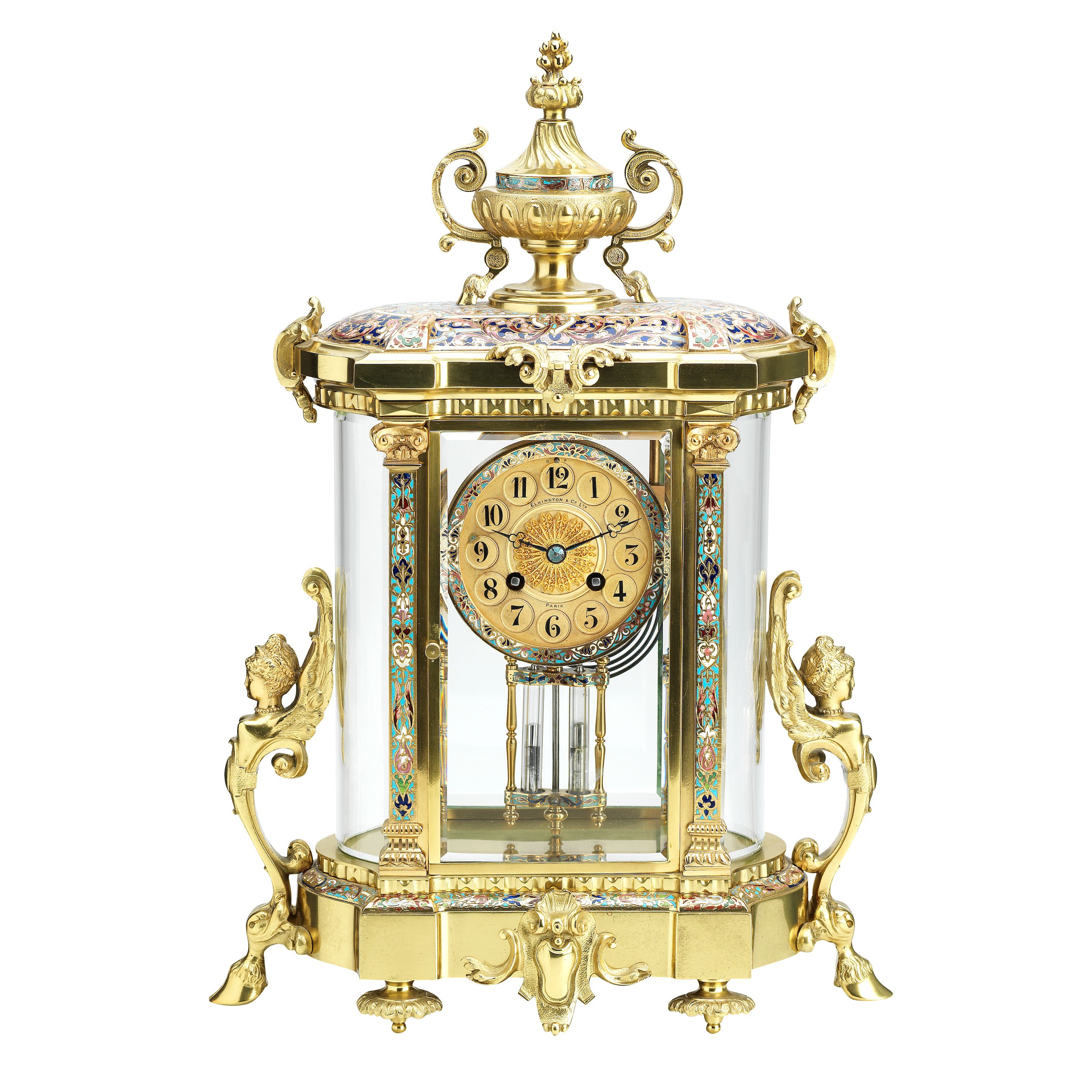 Bonhams : A late 19th/early 20th century brass and champleve enamel ...