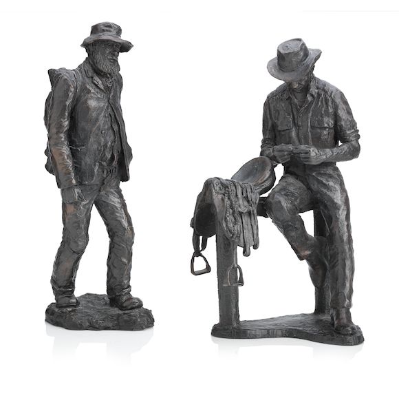 Bonhams : Anna B. Holan (Australian Contemporary) Swagman & Jackaroo (2)
