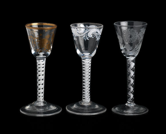 Bonhams A Beilby Enamelled Wine Glass A Giles Gilded Wine Glass And