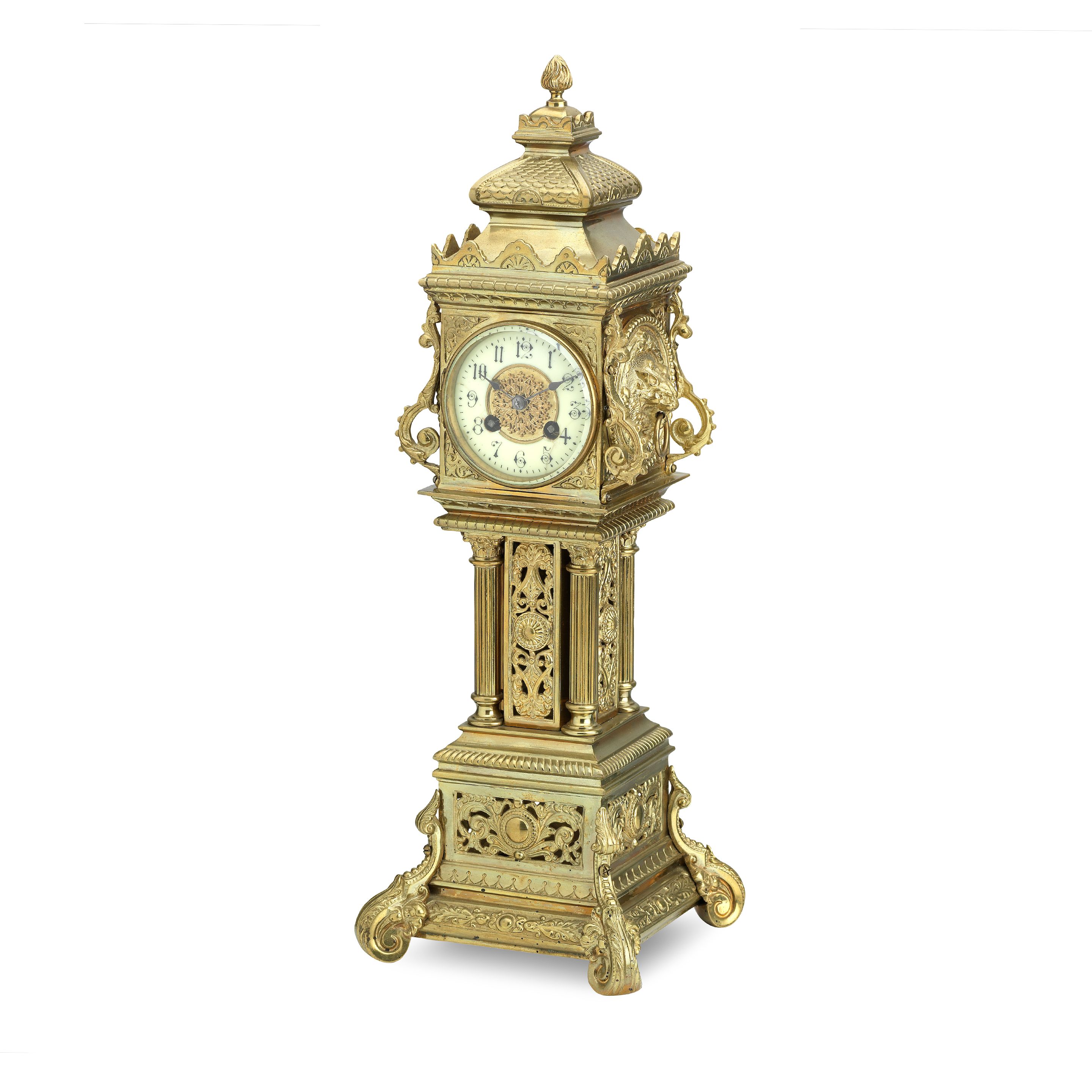 Bonhams : An impressive French 19th century brass compendium clock