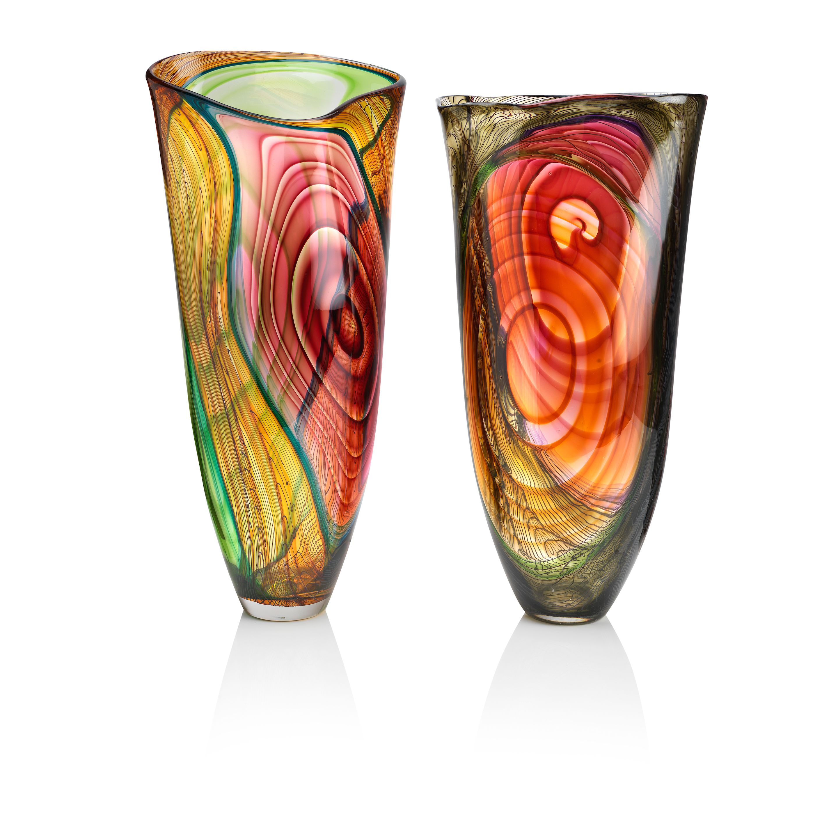 Bonhams : Two modern art glass vases