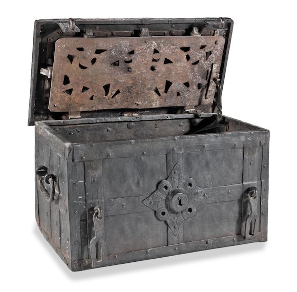 Bonhams : An early 17th century iron strong box, German