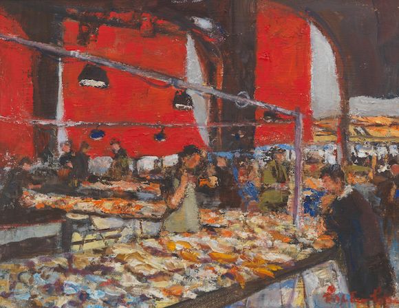 Bonhams : Perpetua Pope (British, 1916-2013) Fishmarket, Venice