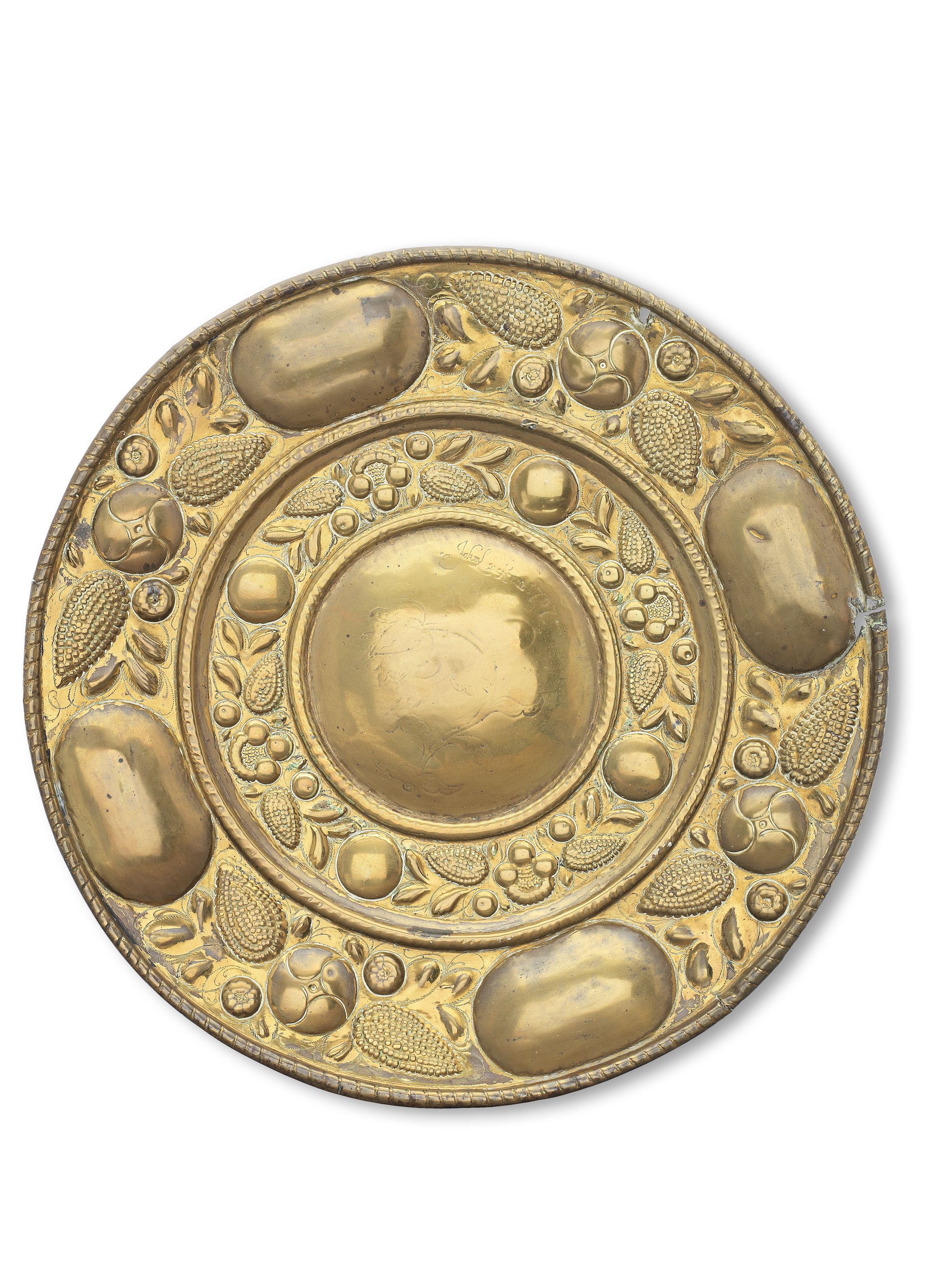 Bonhams : A rare early 18th century brass mural reflector, Dutch, dated ...