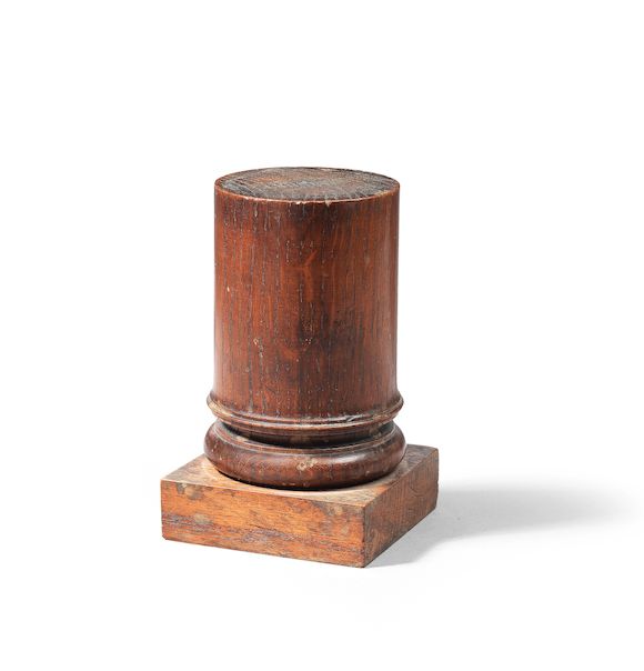 Bonhams : A small turned oak column, English