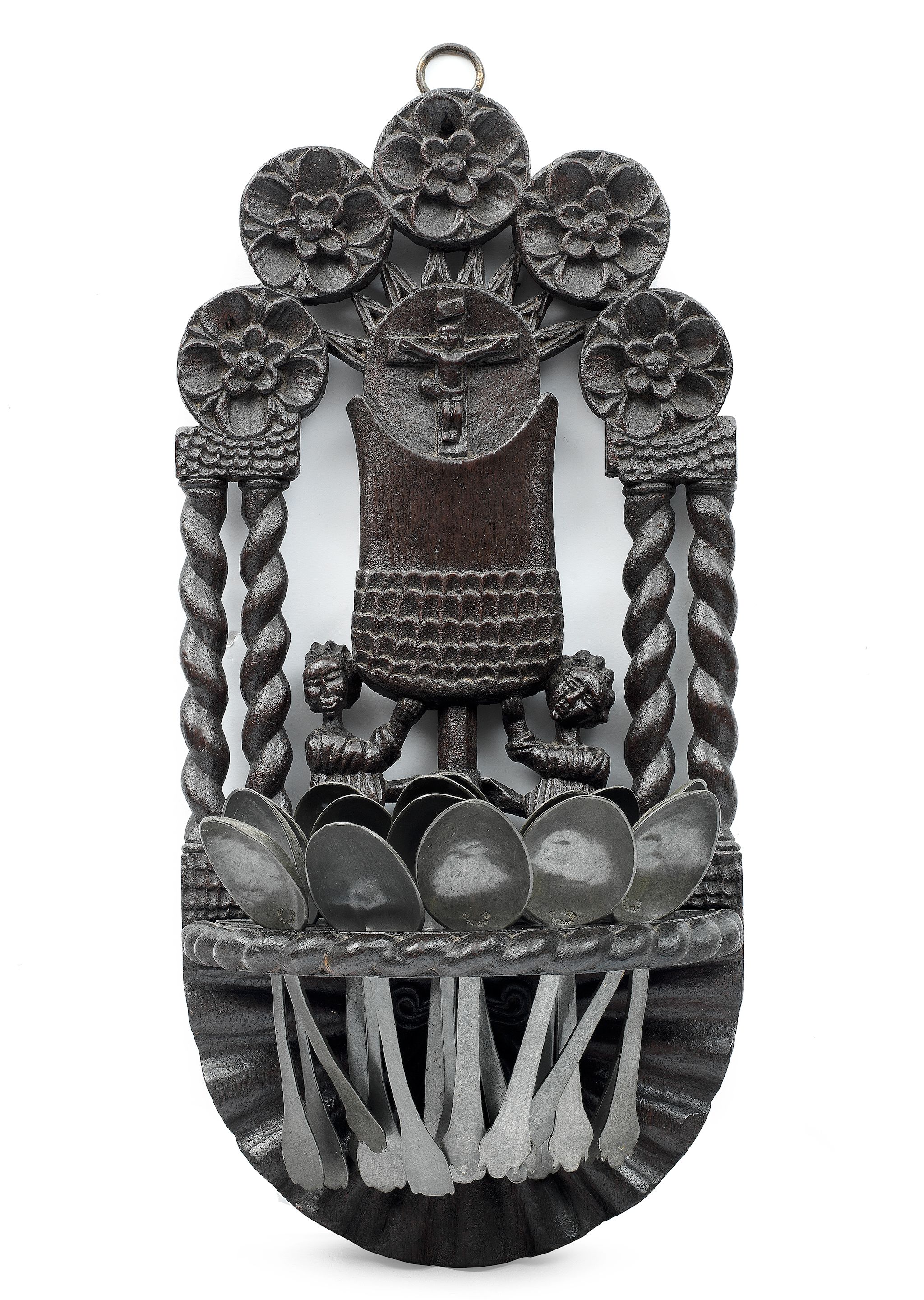 Bonhams : An 18th century carved oak spoon rack, Dutch or Dutch ...