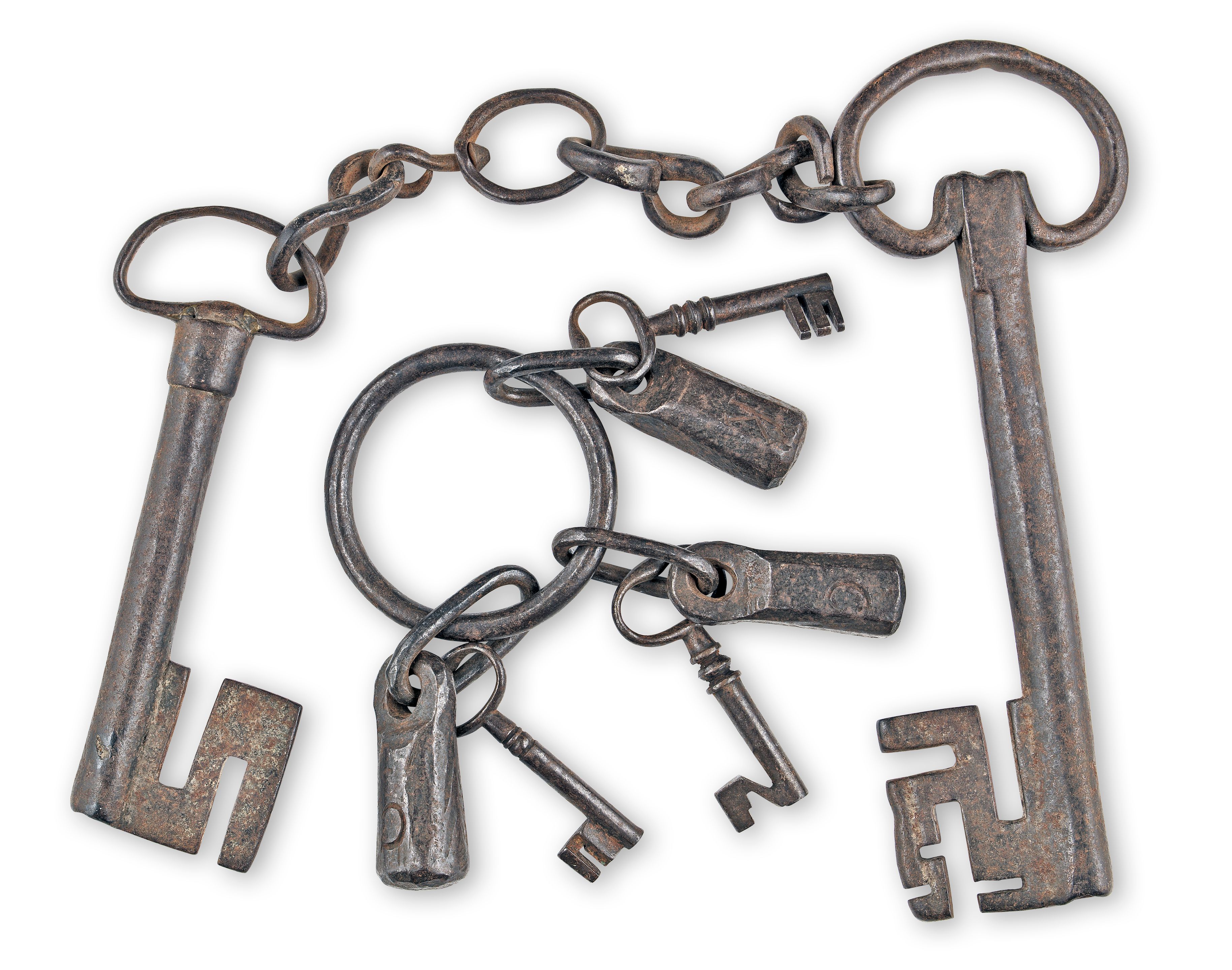 Bonhams : Two large iron keys, probably 17th century (2)