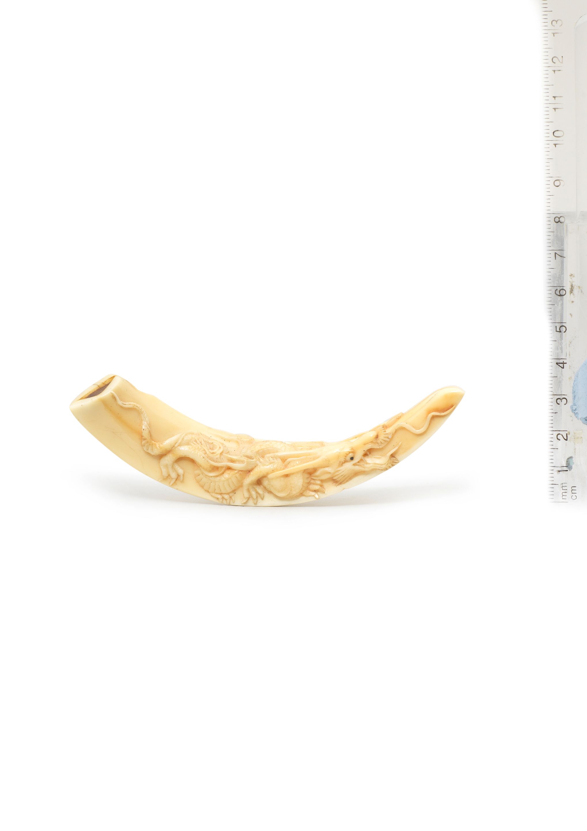 Bonhams : A boar-tusk netsuke of a dragon By Kanman (1793-1859), Iwami ...