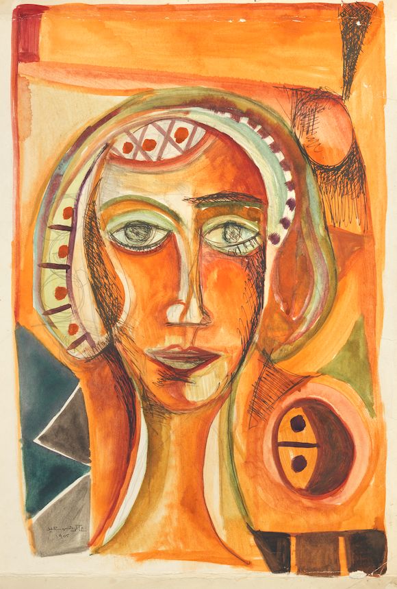 Bonhams : Shakir Hassan Al Said (Iraq, 1925-2004) Untitled (Baghdad faces)