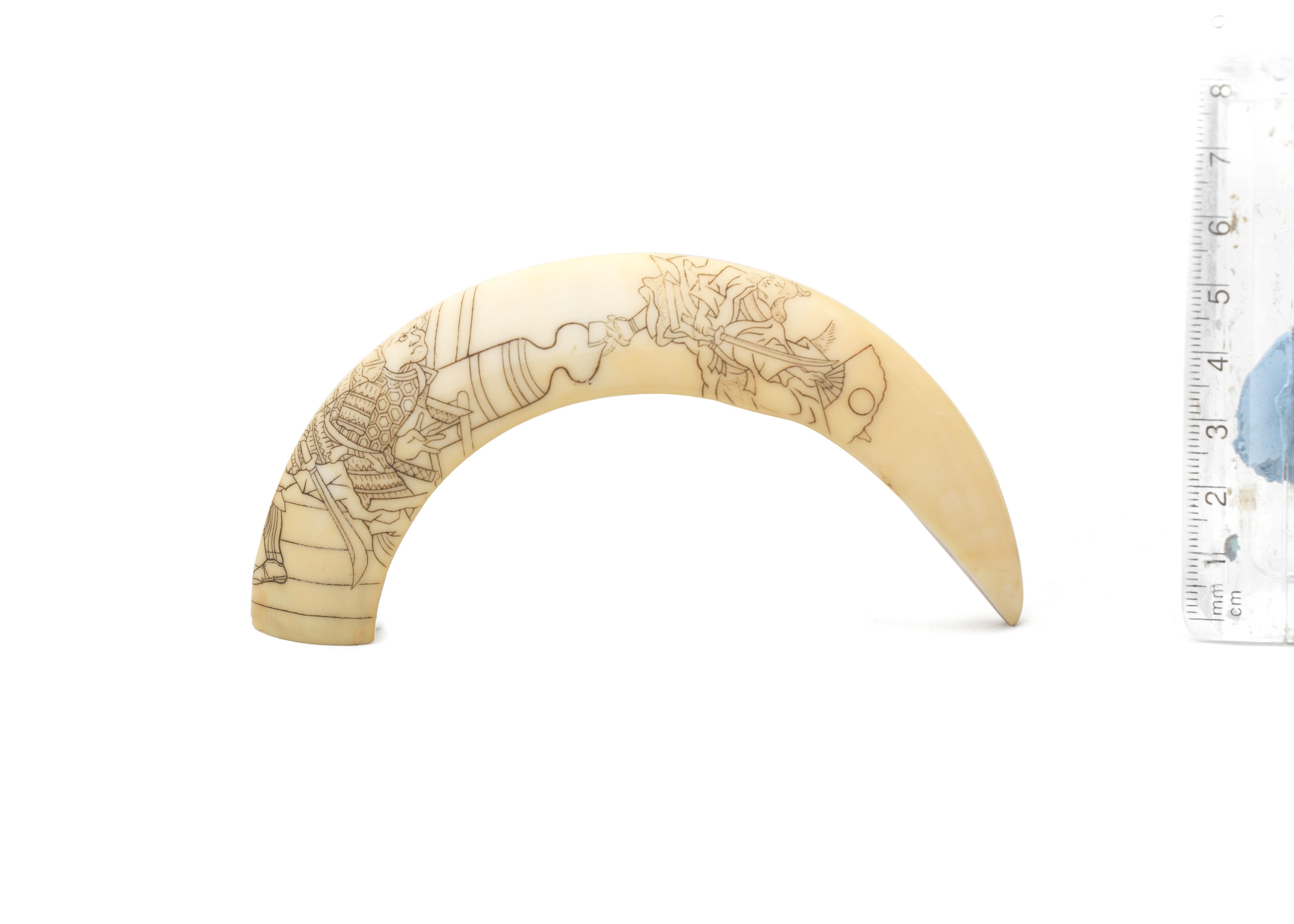 Bonhams : A rare boar-tusk netsuke with Yoshitsune and Benkei By ...