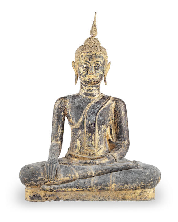 Bonhams A Large Gilt Lacquered Copper Alloy Figure Of A Seated Buddha