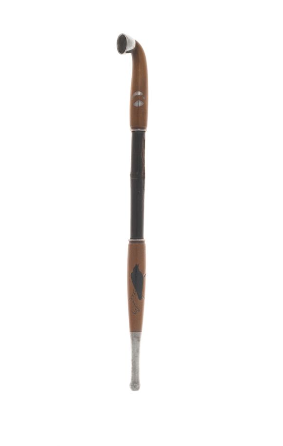 Bonhams : A copper and bamboo pipe By Kano Natsuo (1828-1898), Edo ...