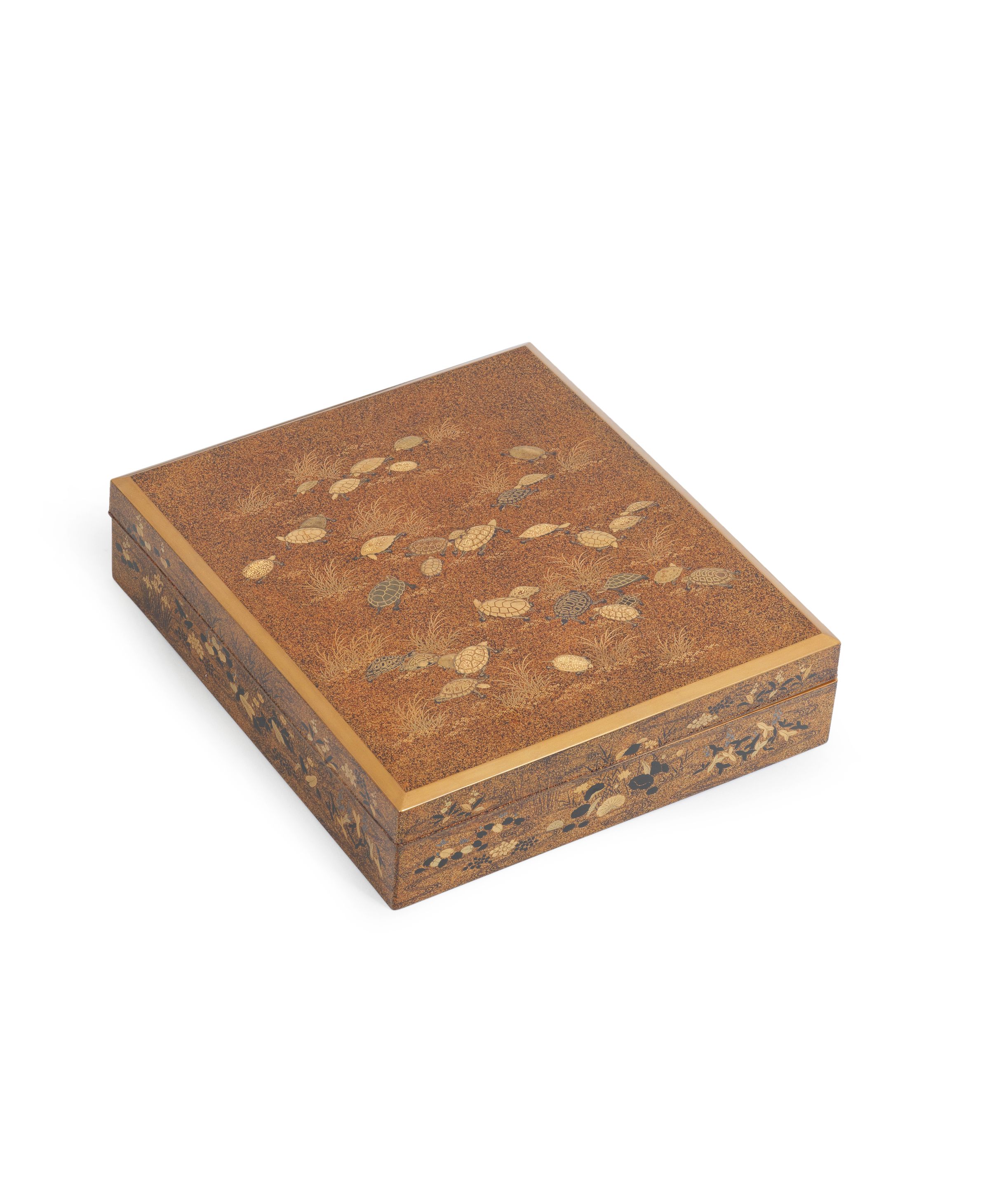 Bonhams : A gold-lacquer shikishibako (box for square poem sheets) and ...