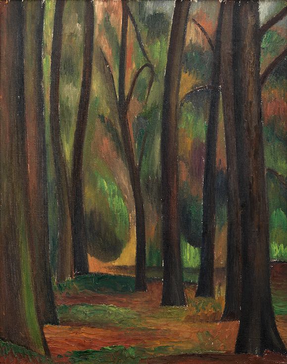 Bonhams : Mark Gertler (British, 1891-1939) Trees at Garsington 51.2 x ...