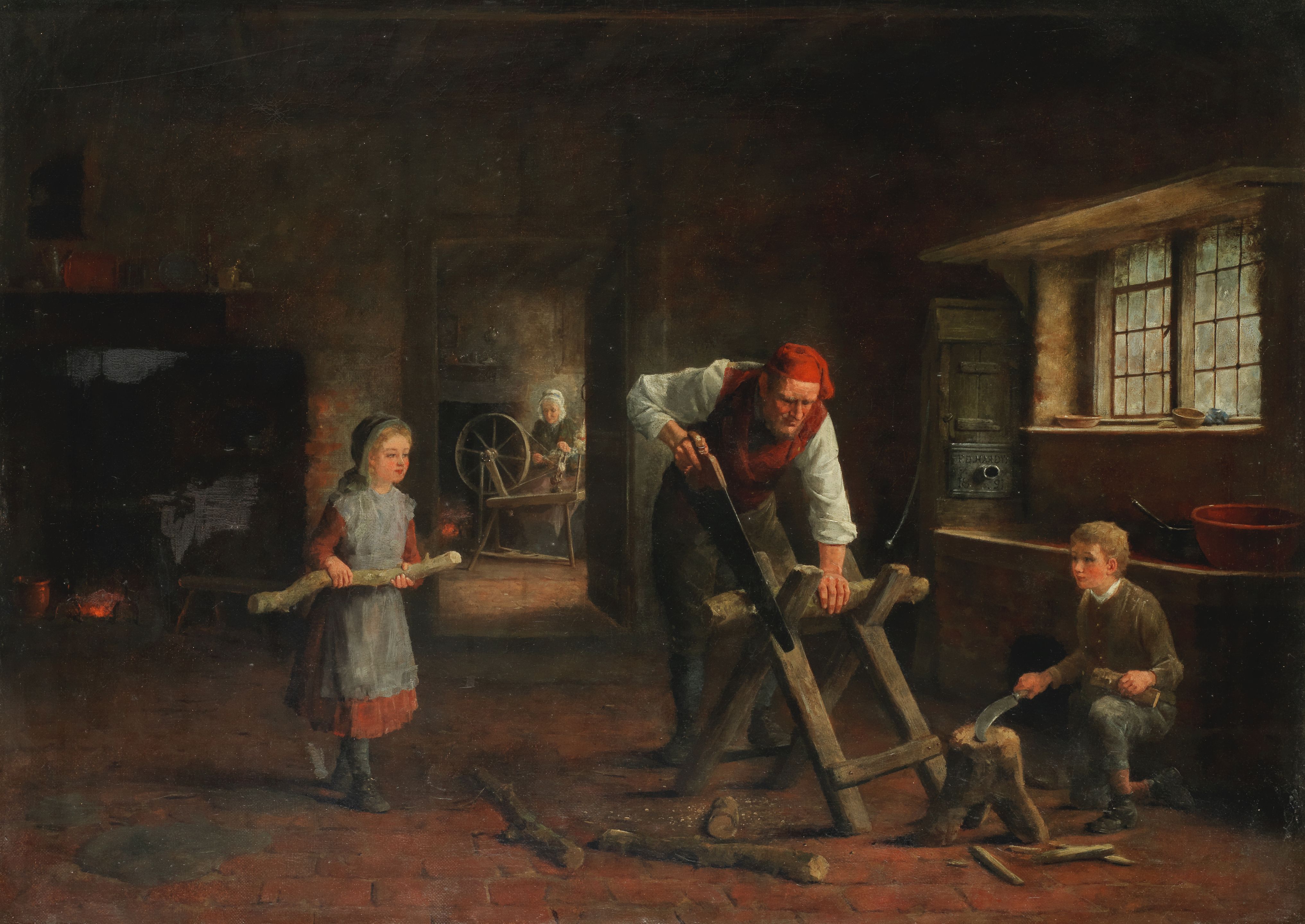 Bonhams : Frederick Daniel Hardy (British, 1826-1911) Winter fuel