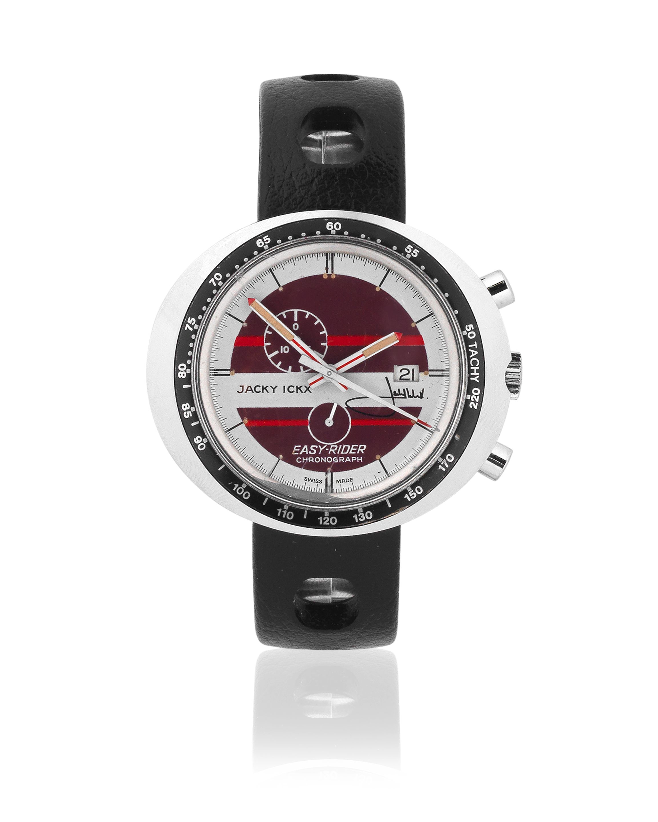 Bonhams : Heuer. A chrome plated steel manual wind calendar chronograph ...