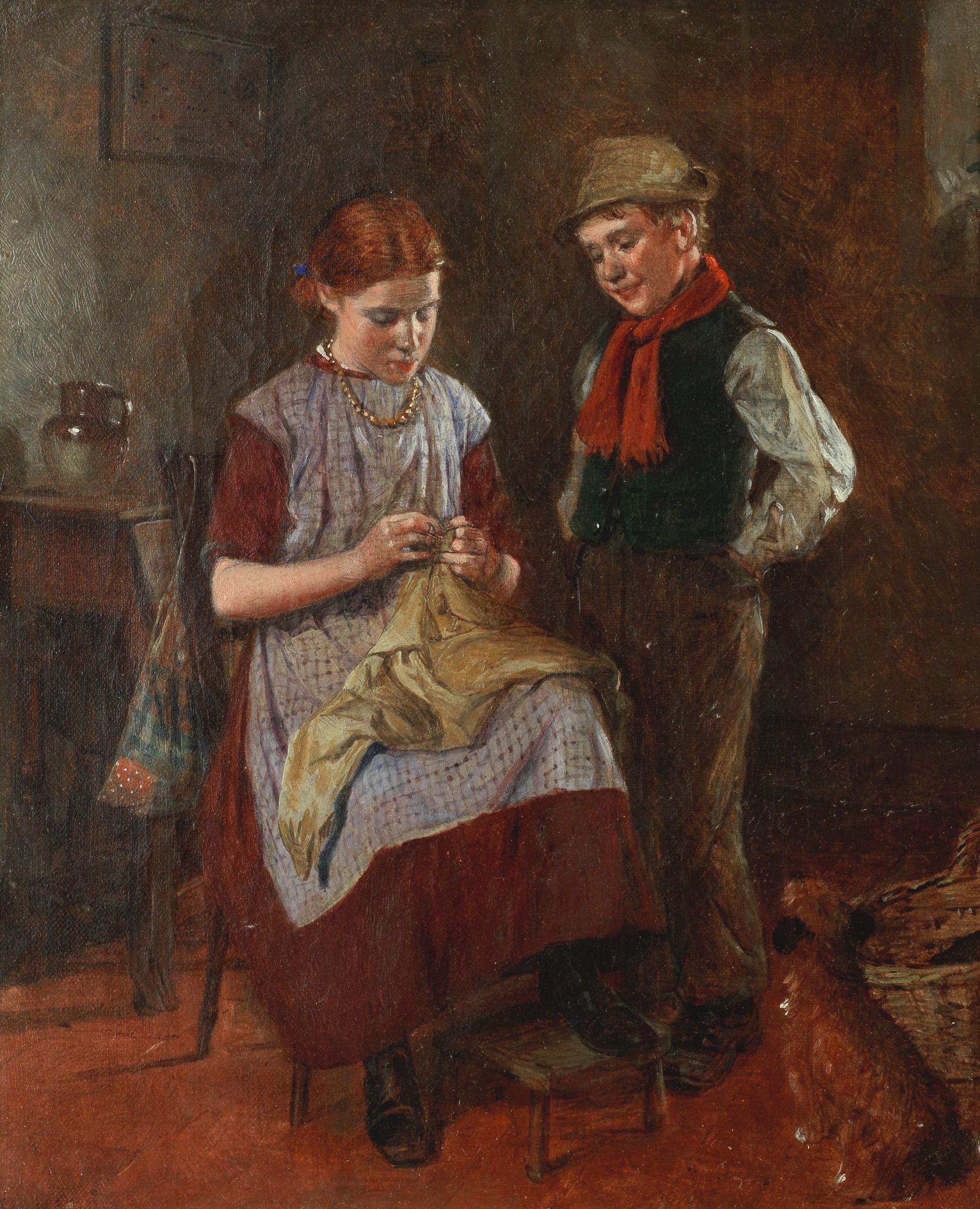 Bonhams : William Hemsley (British, 1819-1893) A timely stitch