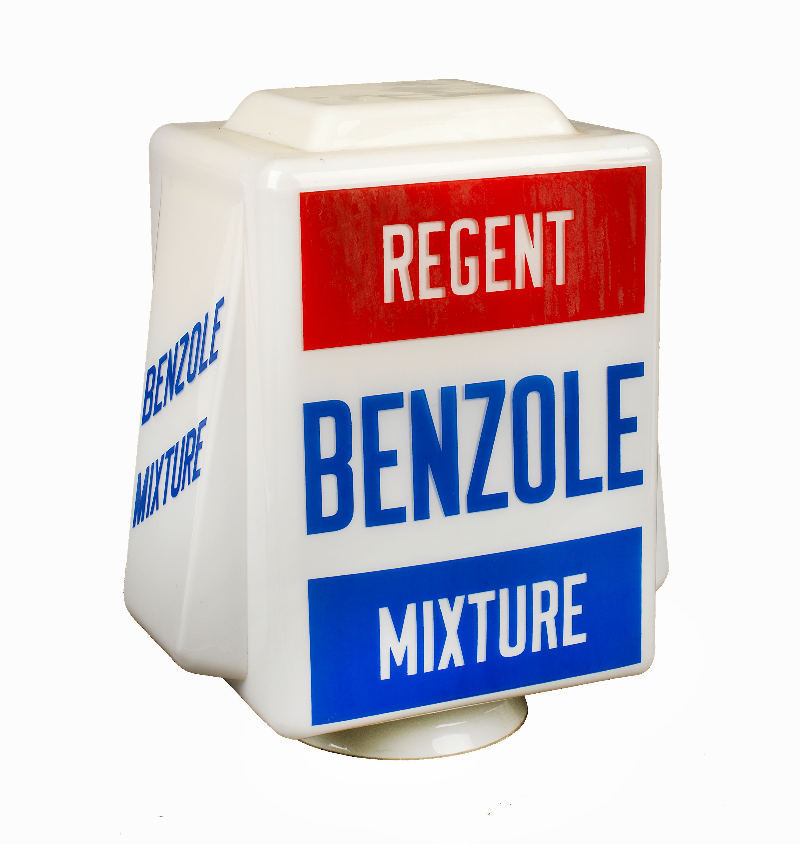 Bonhams Cars : A 'Regent Benzole Mixture' glass petrol pump globe,
