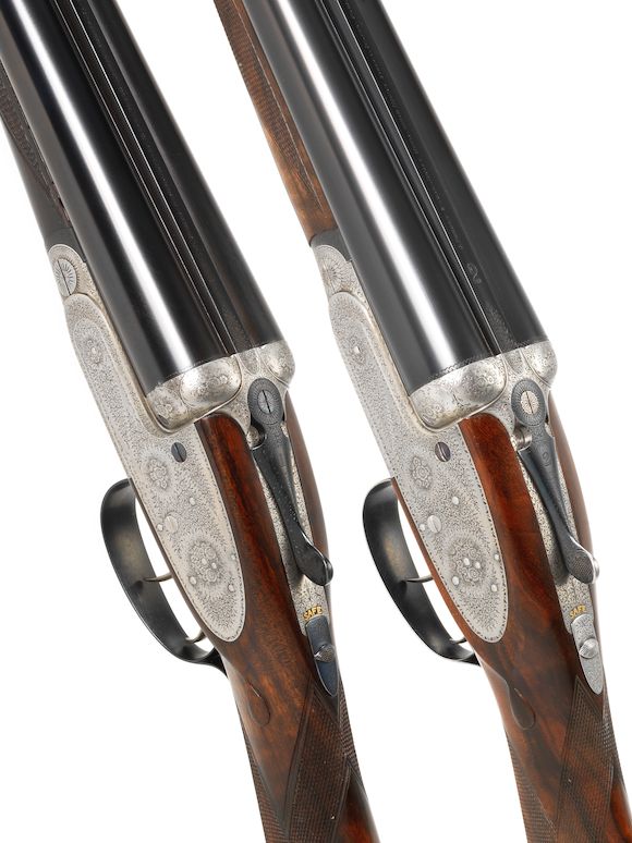 Bonhams : A matched pair of 12-bore self-opening sidelock ejector guns ...