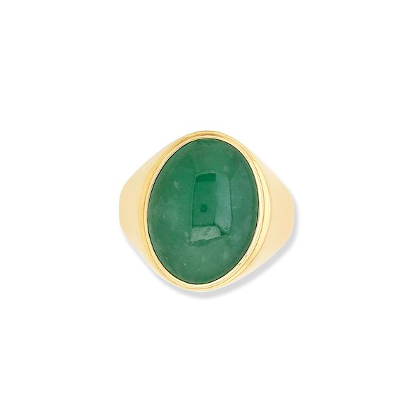 Bonhams : A jadeite signet ring