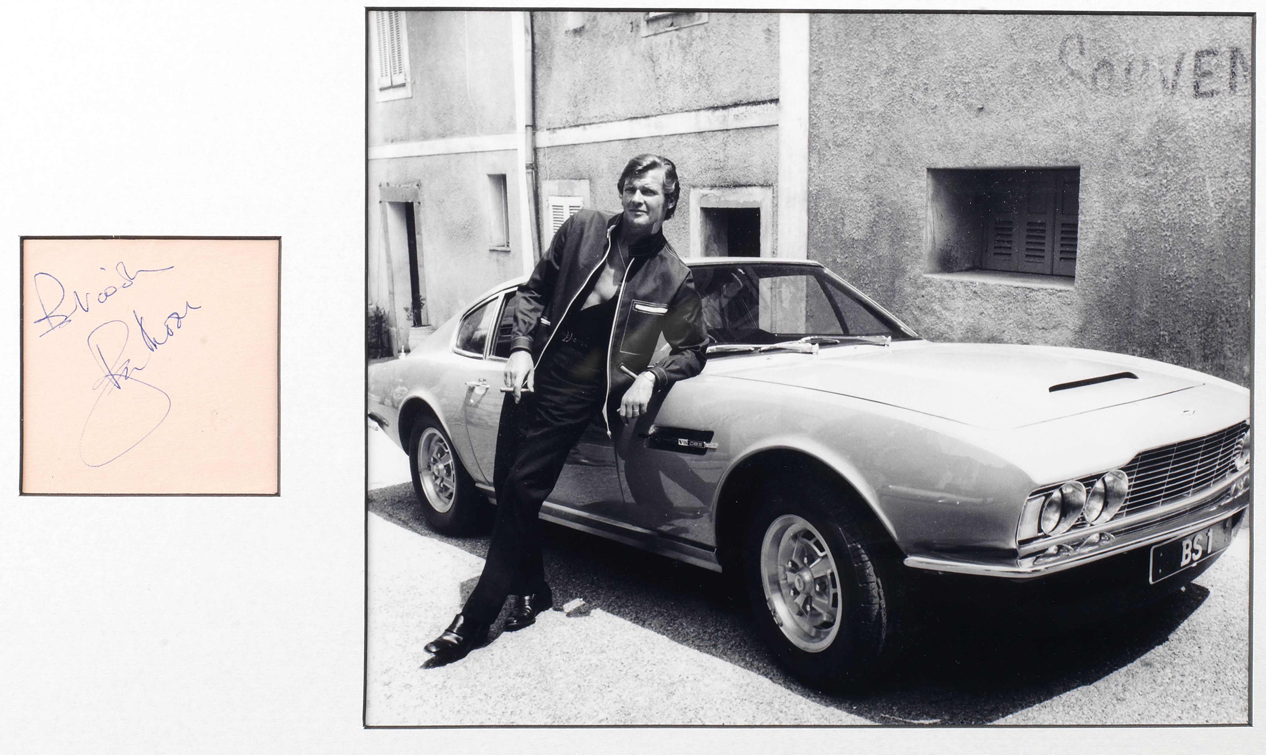 Bonhams Cars : A photograph of Roger Moore as Lord Brett Sinclair with ...