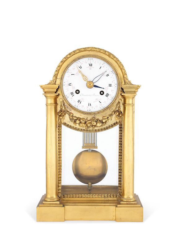 Bonhams : A late 18th century French ormolu portico clock with ...