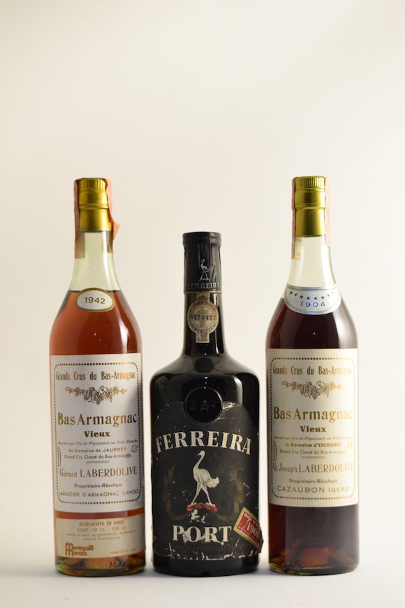 Bonhams : Ferreira Duque de Bragança Tawny 1900 (1) Vieux Bas Armagnac ...