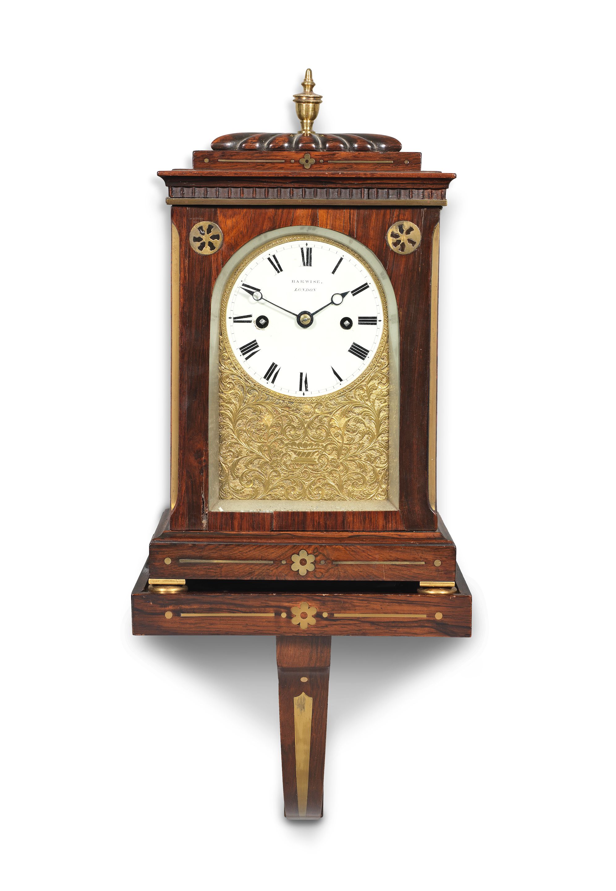 Bonhams : A good early 19th century brass-inlaid rosewood bracket clock ...