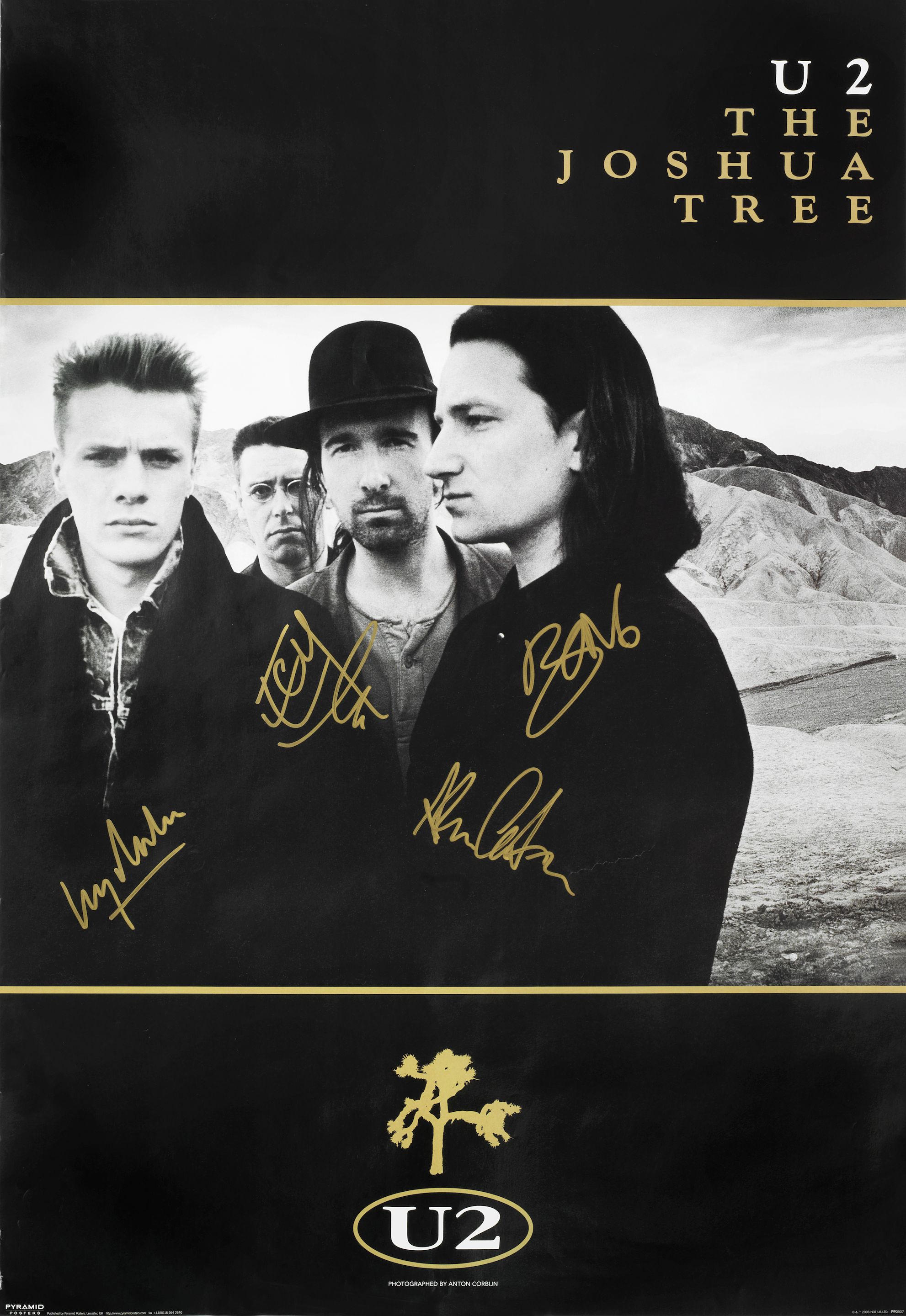 Bonhams : U2 An autographed poster for 'The Joshua Tree',