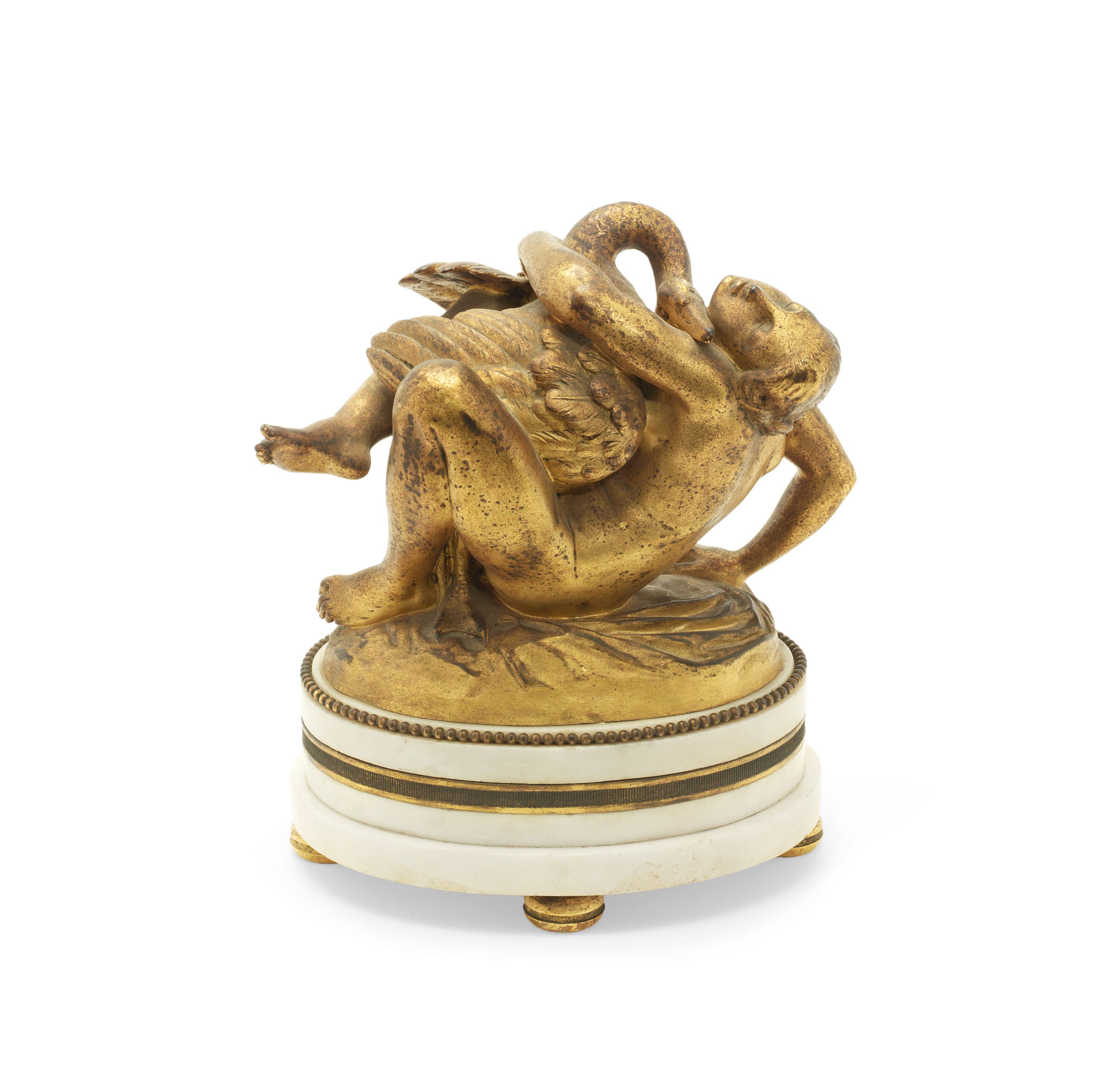 A late 19th century French gilt bronze model of Leda amd the Swan - auctions & price archive