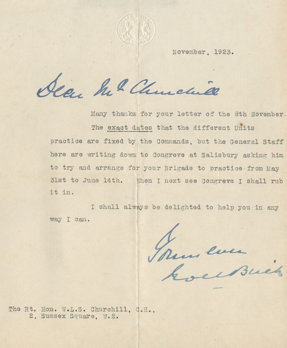 Bonhams : CHURCHILL (WINSTON) Seven letters, five by Churchill and one ...