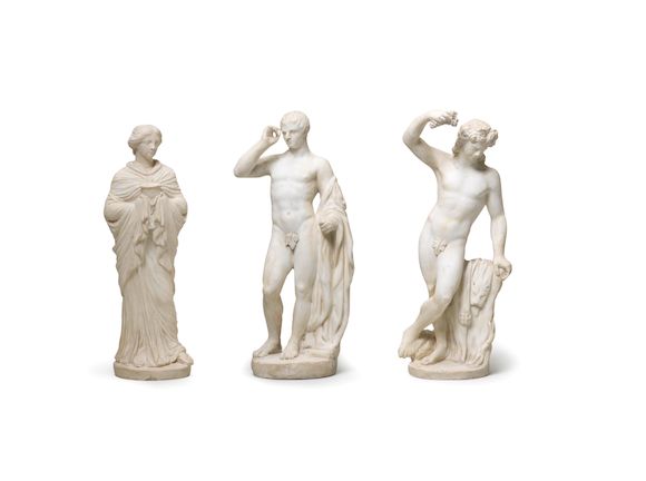 Bonhams : Three Italian biscuit figures, late 18th/early 19th century
