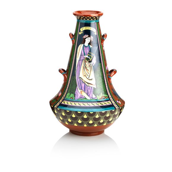 Bonhams : Frederick Rhead for Foley Pottery: An Intarsio 'St Cecilia ...