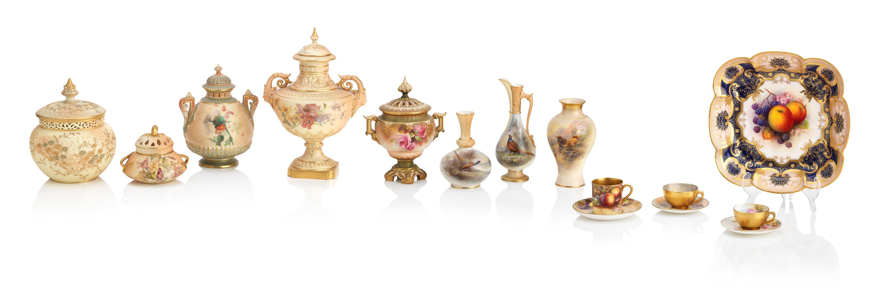 Bonhams : A group of Royal Worcester and Grainger porcelain Late 19th ...