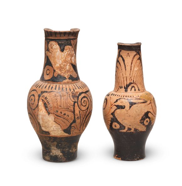 Bonhams : Two Faliscan red-figure beak-spouted oinochoai 2