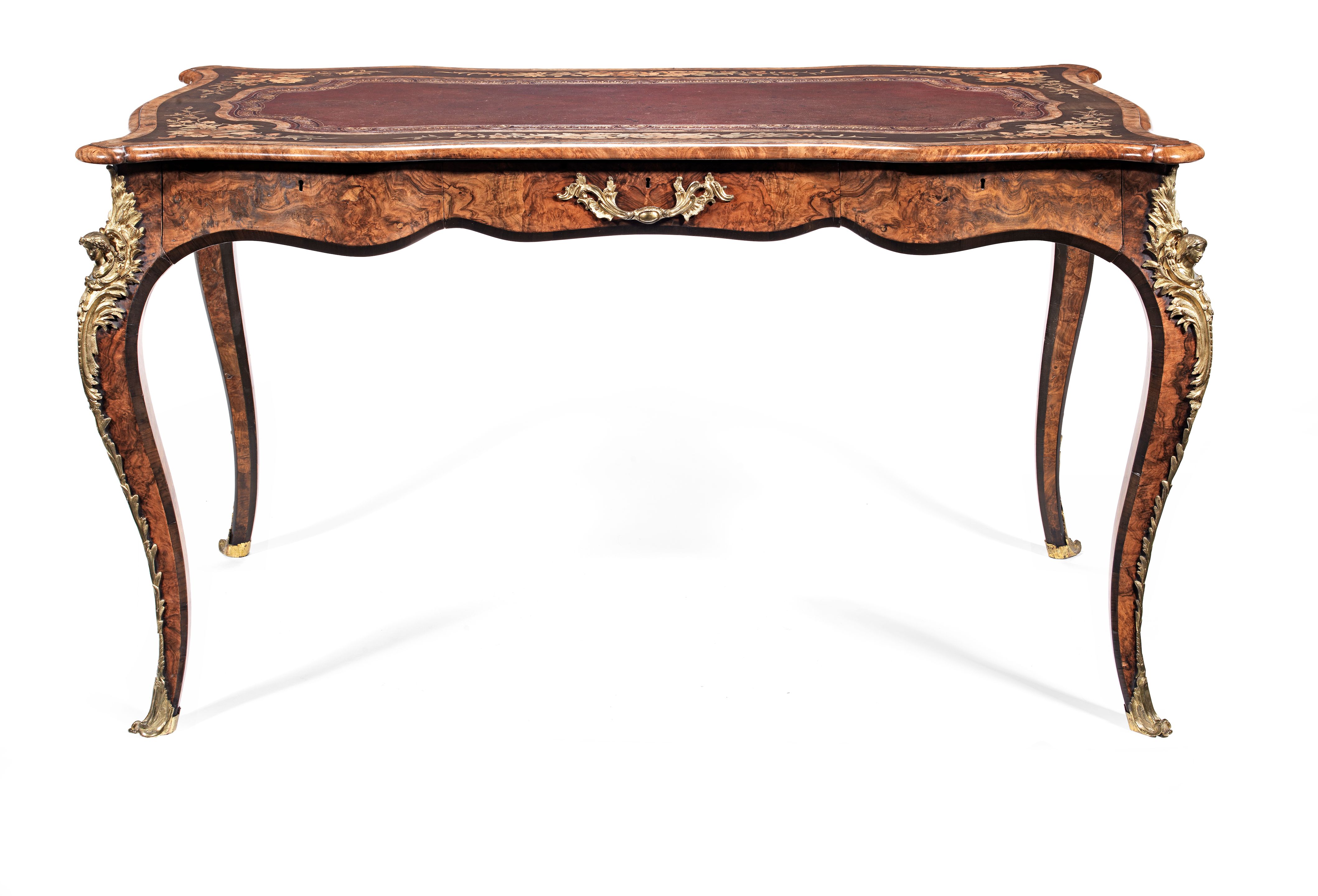 Bonhams : An early Victorian gilt bronze mounted figured walnut ...