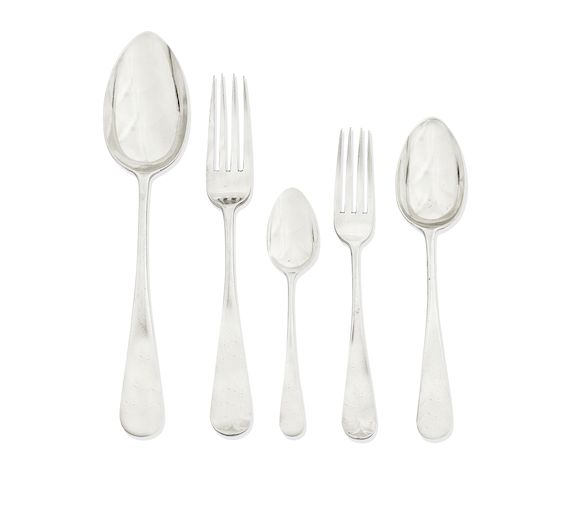 Bonhams : A Victorian provincial Old English pattern silver flatware ...