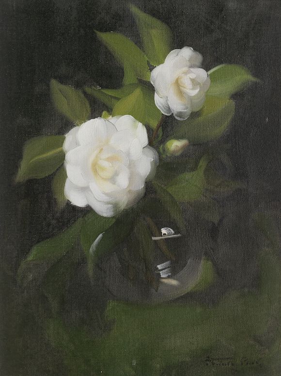Bonhams : James Stuart Park (British, 1862-1933) White Roses 38 x 31 cm ...