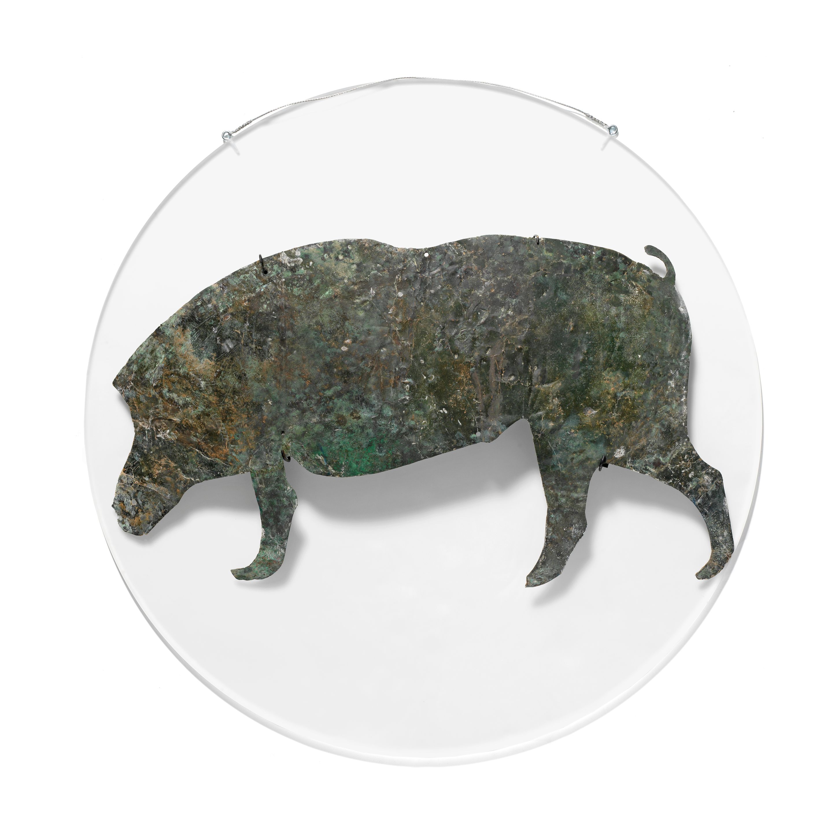 Bonhams : A Greek bronze hoplite shield appliqué of a boar