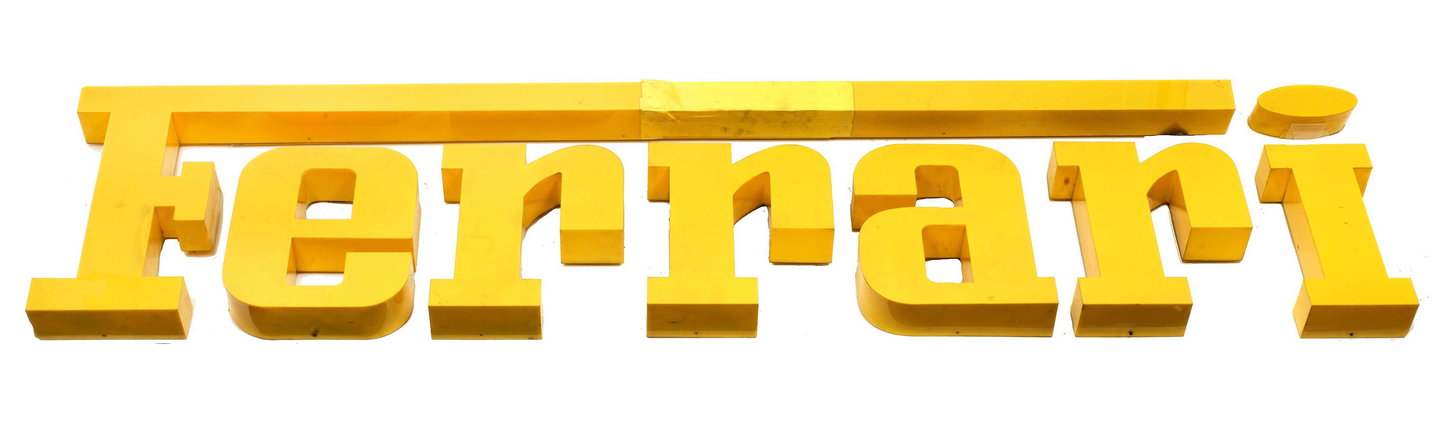 Bonhams Cars : A large 'Ferrari' wall-mounting letter sign, ((8))