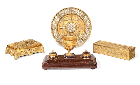 Bonhams : A late 19th / early 20th century French gilt bronze and rouge ...