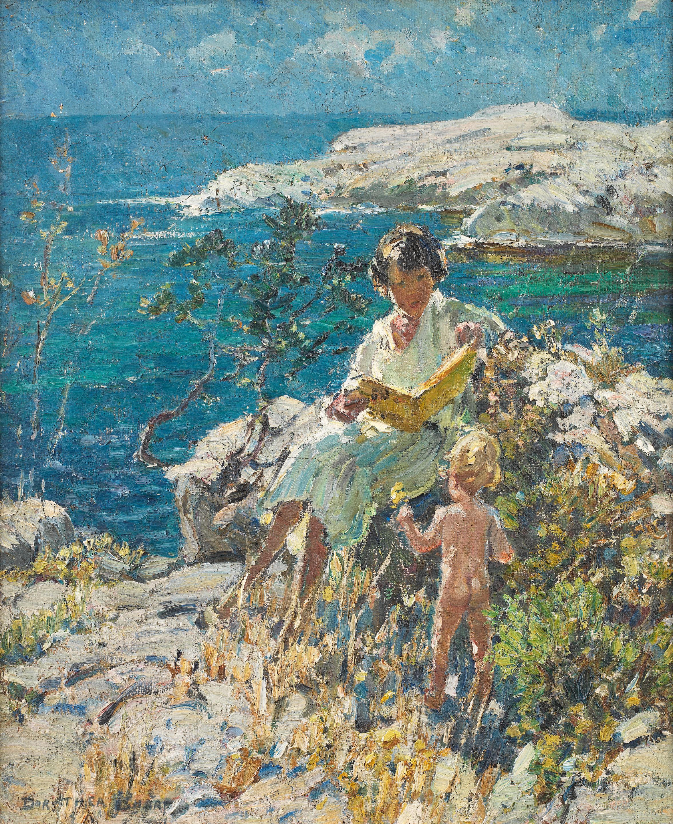 Bonhams : Dorothea Sharp, RBA, ROI (British, 1874-1955) Reading in the sun