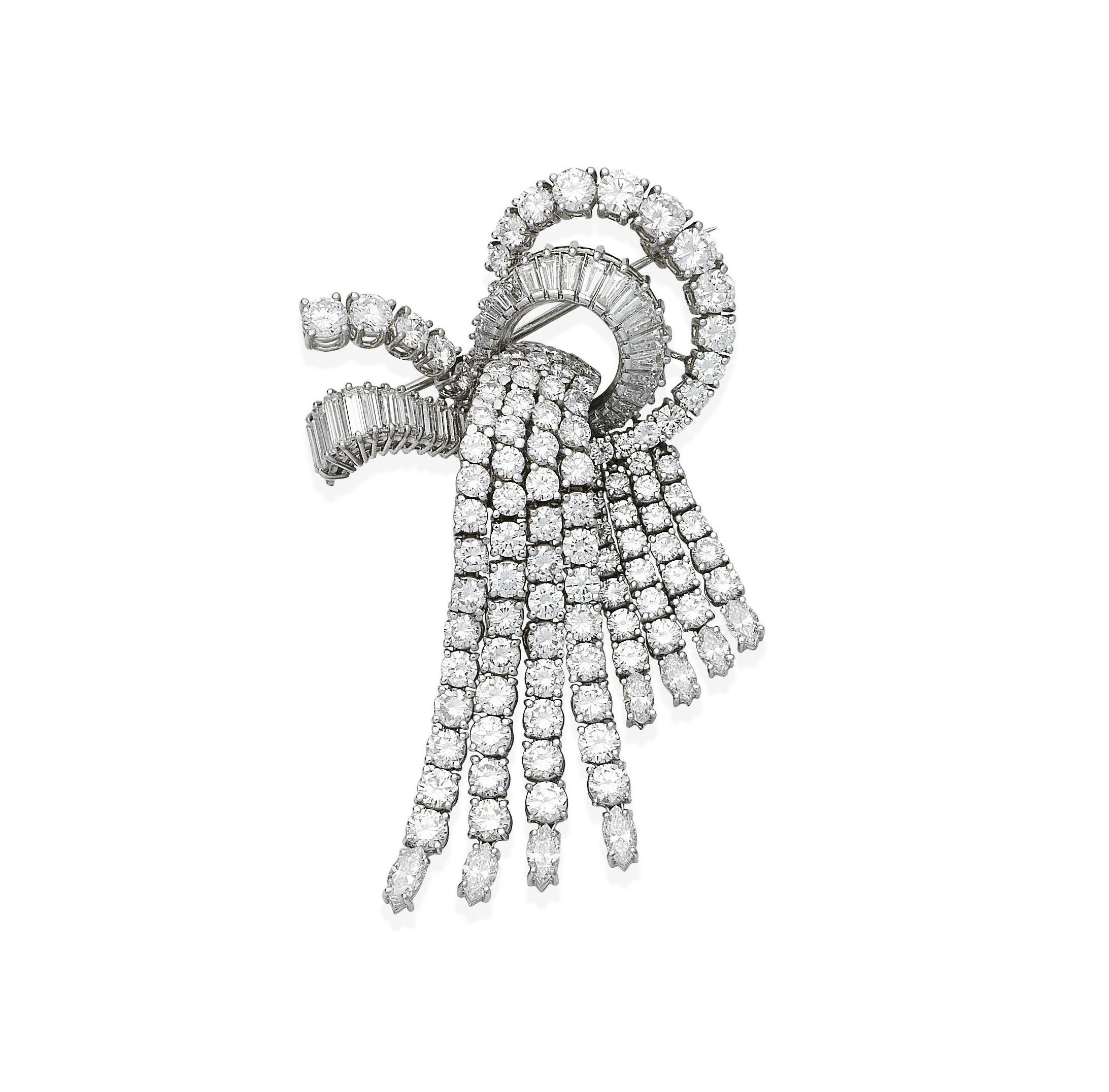 Bonhams A Diamond Tassel Brooch